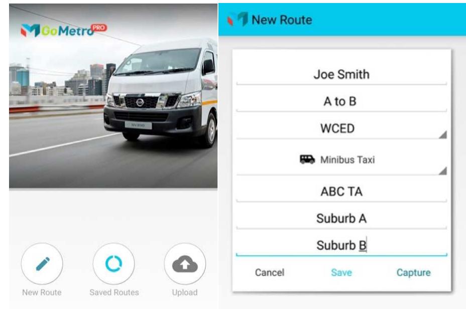 The gometro pro mobile application used to map kampala