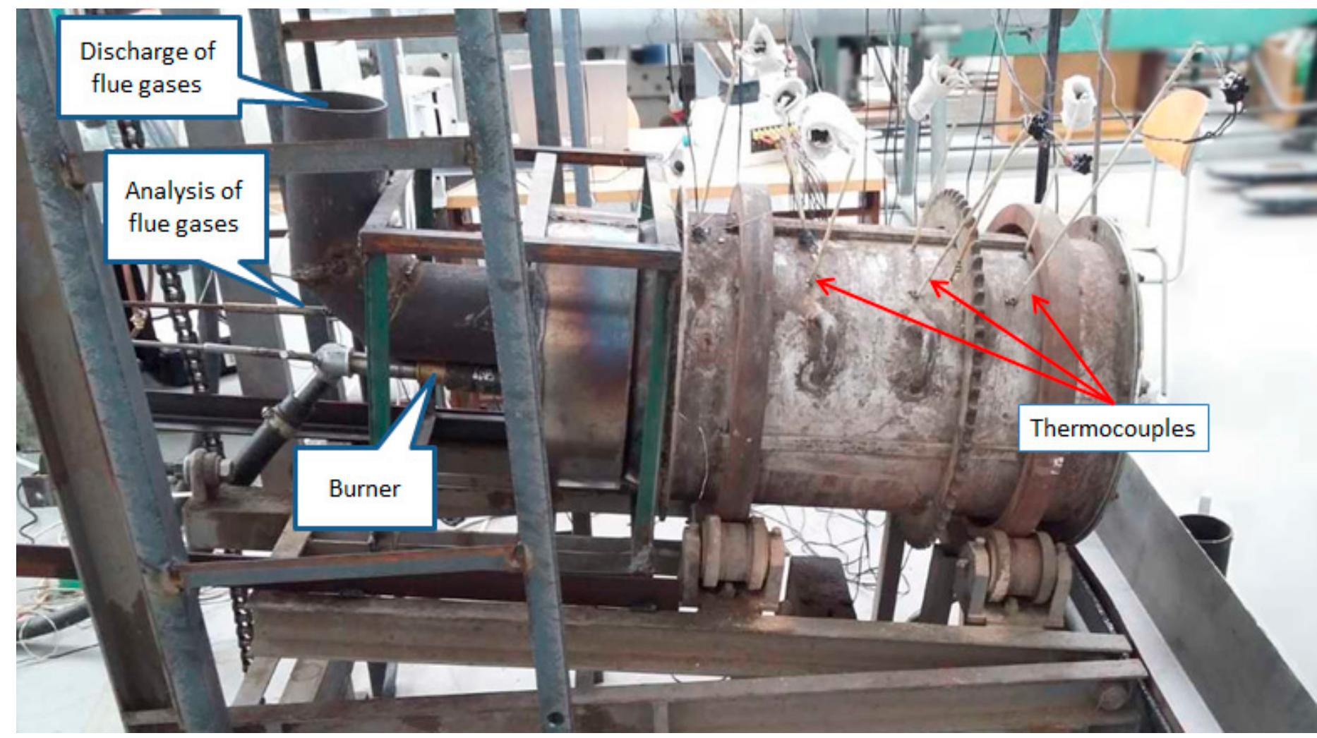 Experimental model of the tilting rotary furnace. the aim of