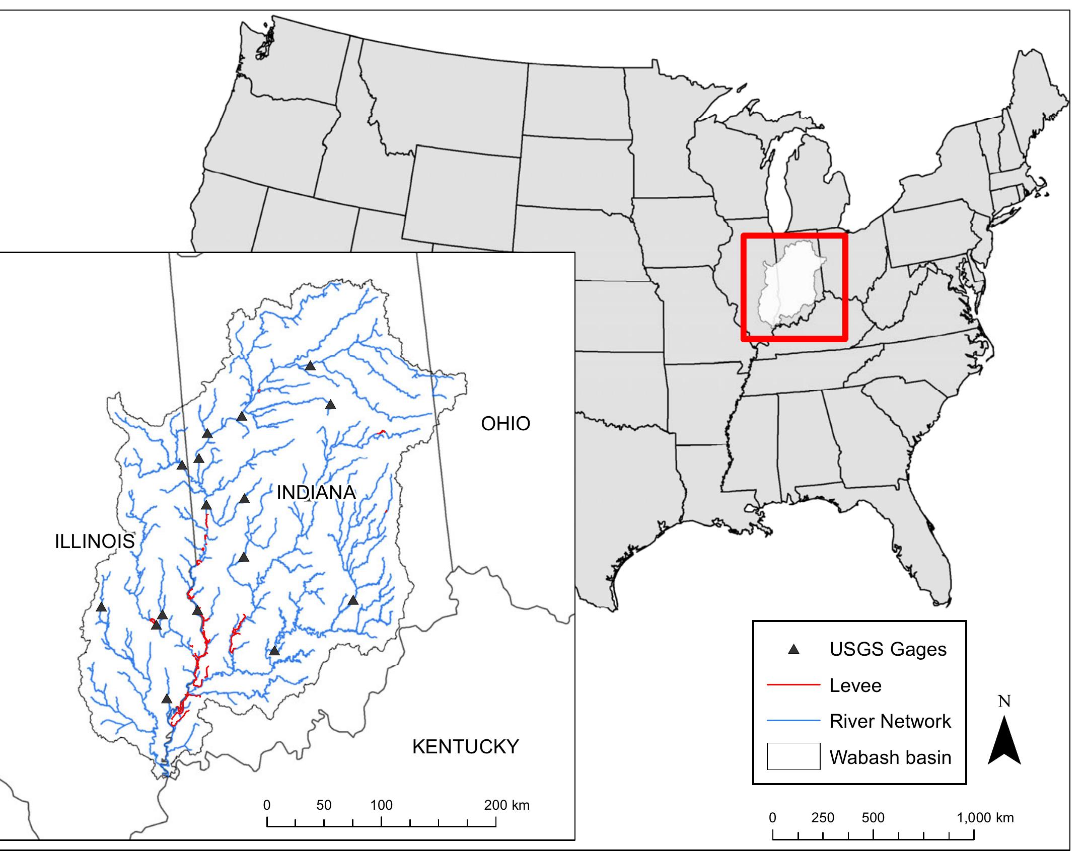Location map of the wabash basin. the map also shows the