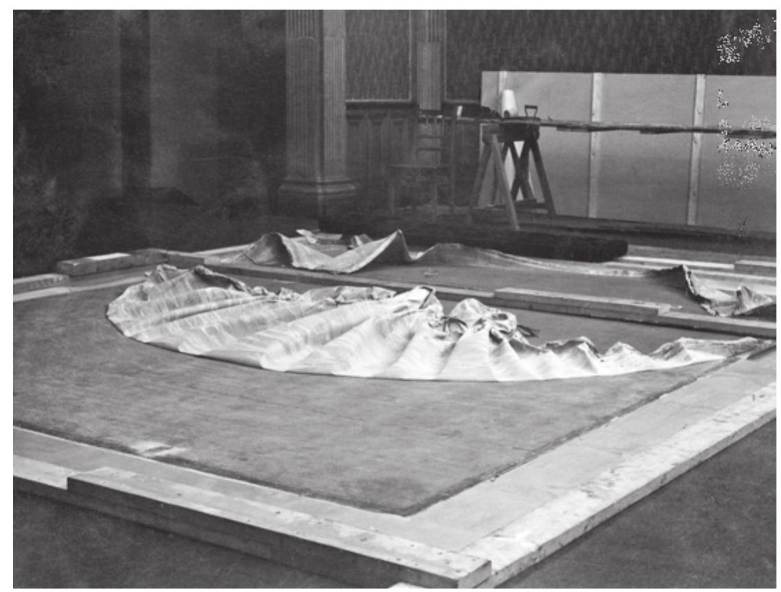 46. the relining treatment of 1945; the painting is placed