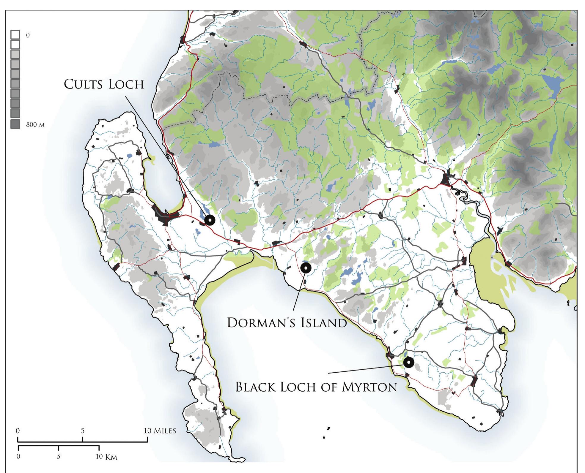 Map of southwest scotland showing the location of wetland