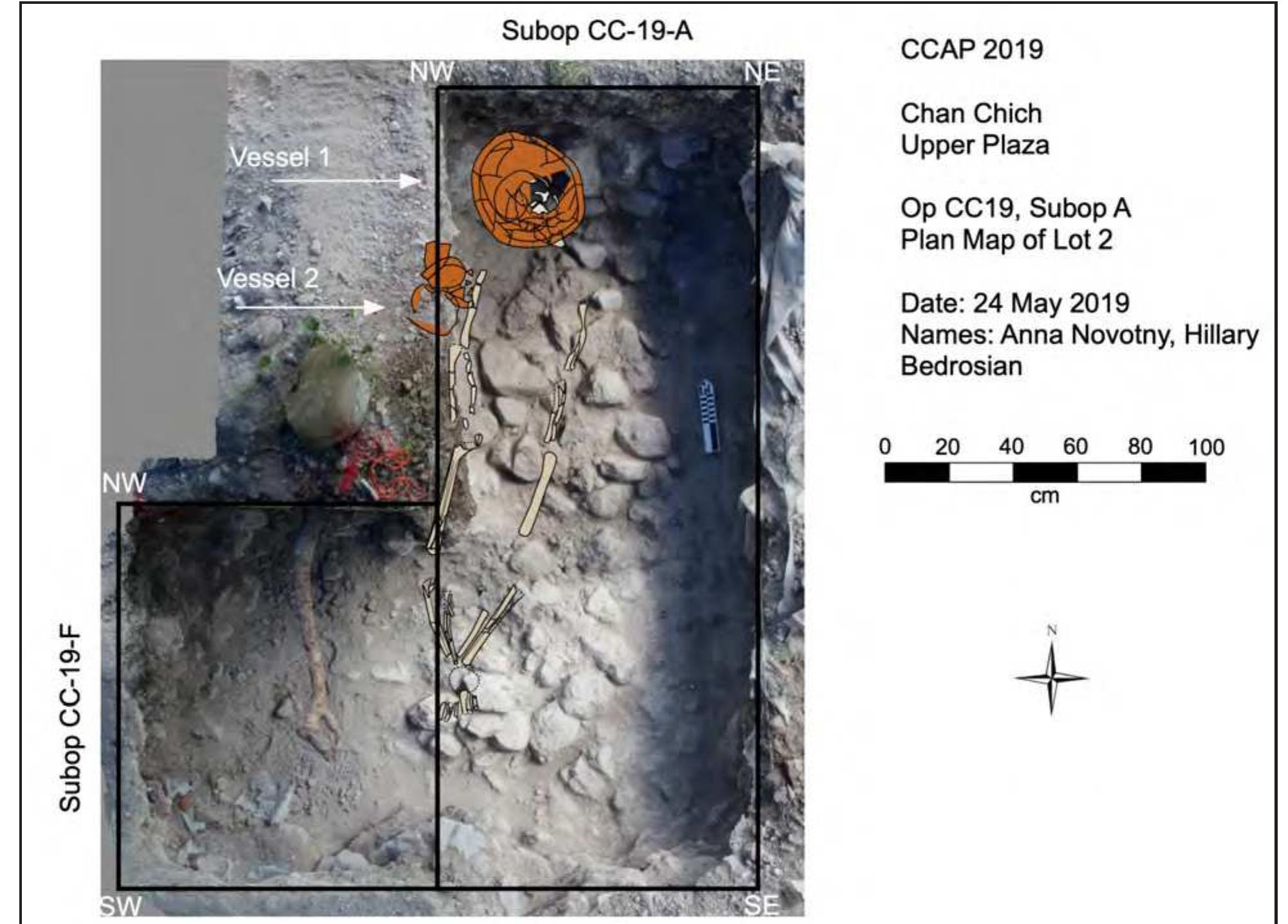 Igure 7.3. plan map of burial cc-b22 overlaid on orthophoto