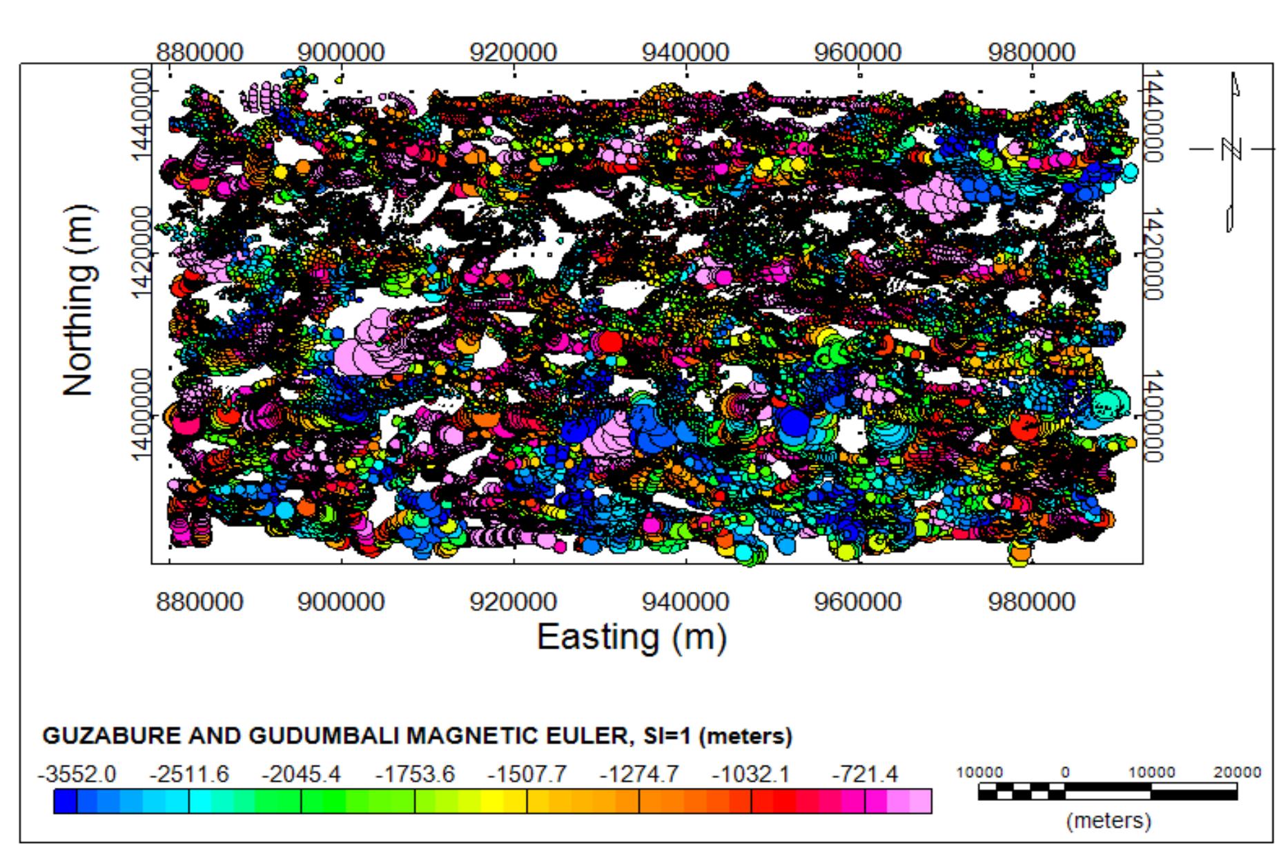 Aeromagnetic euler 3d depth map, si=1 figure 3: residual