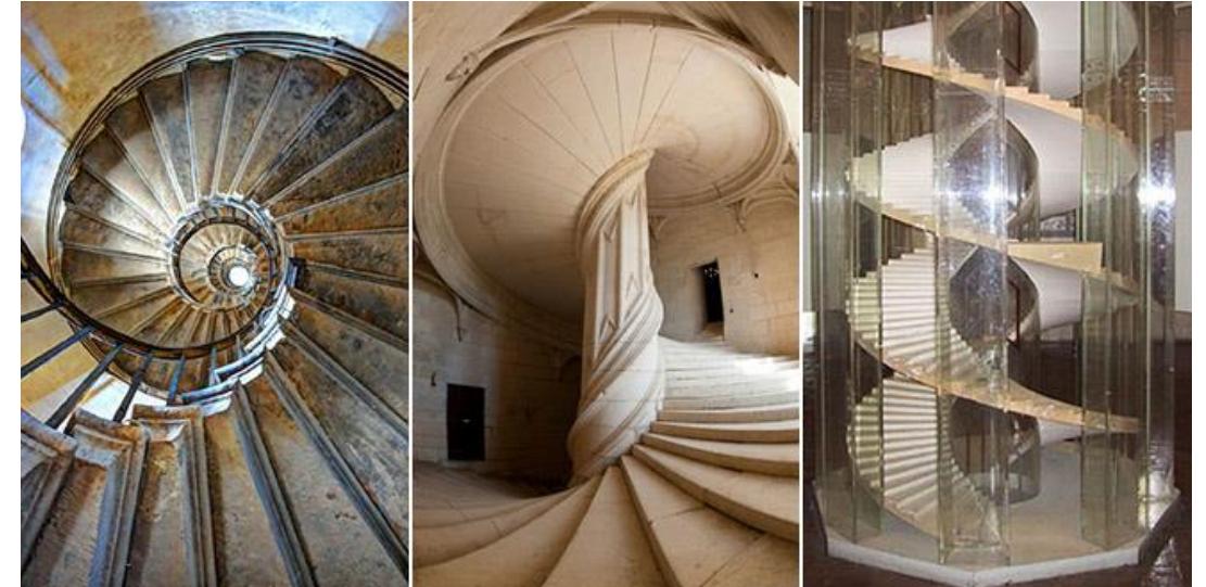 Leonardo da vinci drafted the first spiral staircase plans