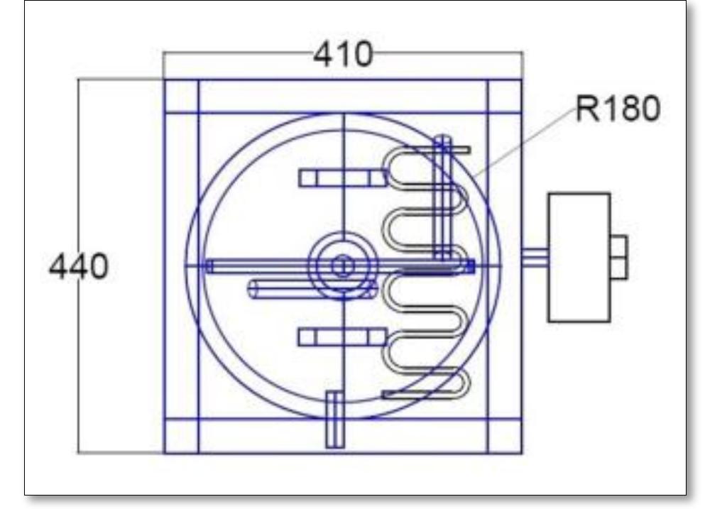 Isometric drawing of fermenter seat. of the fermenter tank