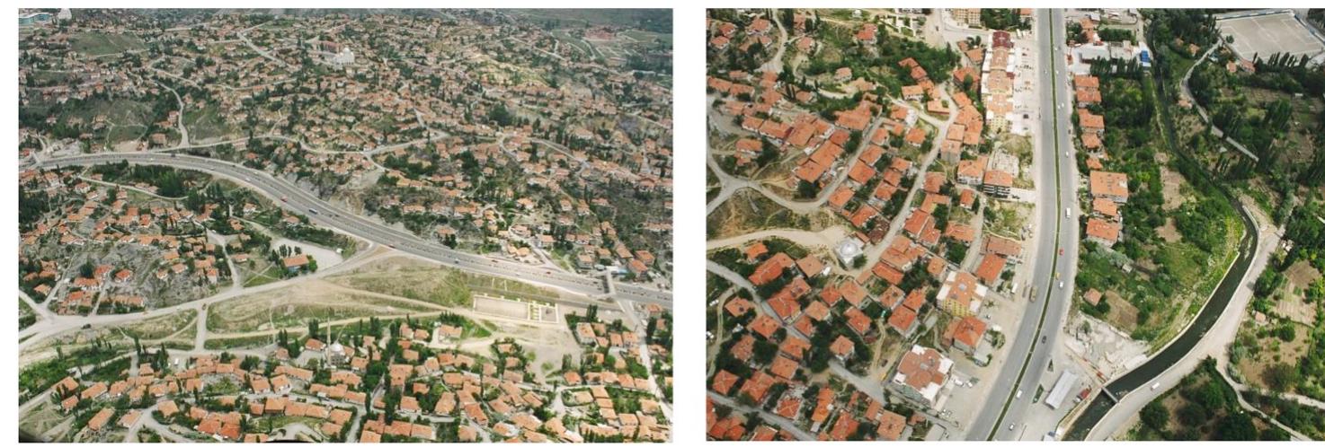 Squatter housing areas in the first stage project area.