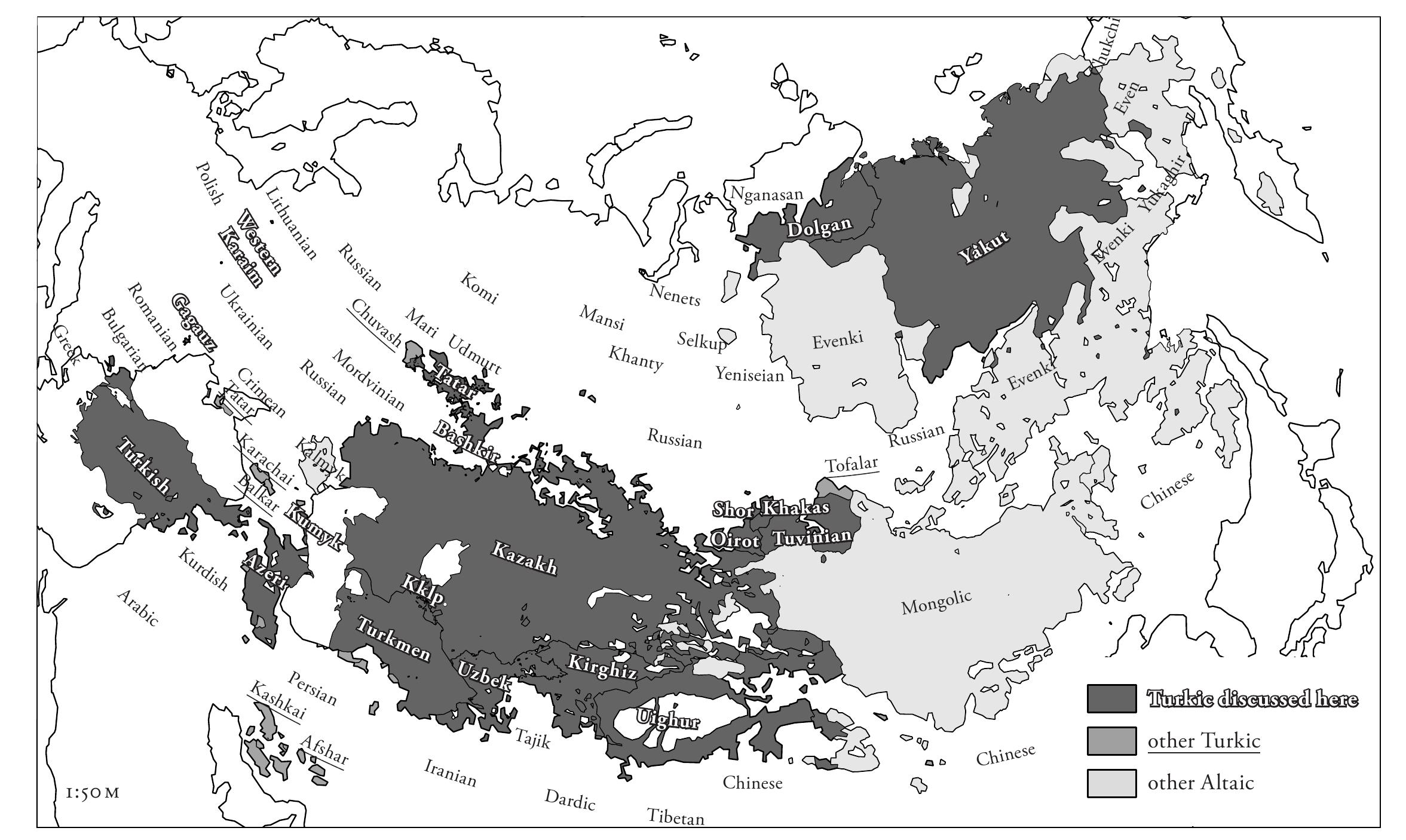 1. the turkic, other altaic, and neighbouring languages.