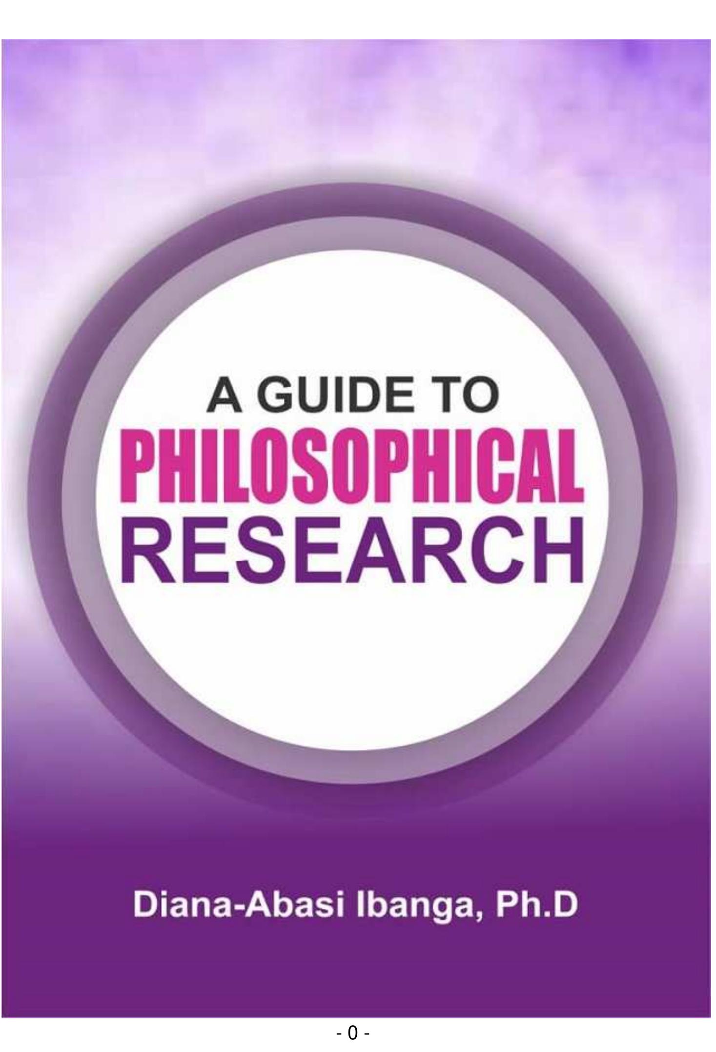 (PDF) A Guide to Philosophical Research