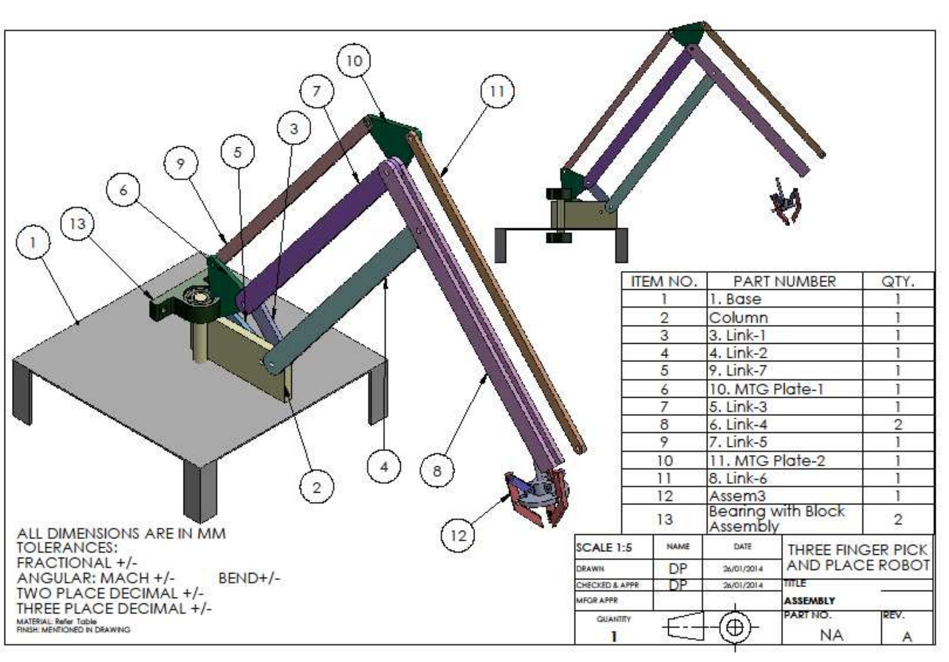 Cad model of robot assembly