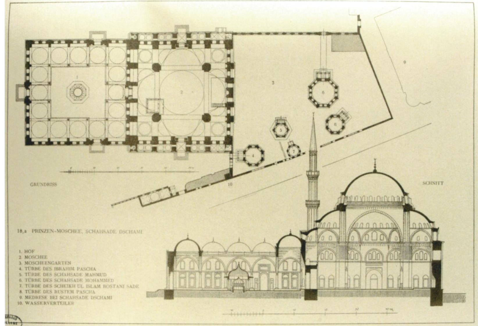 ‘ig. 11. plan and section of the sehzade mehmed mosque in