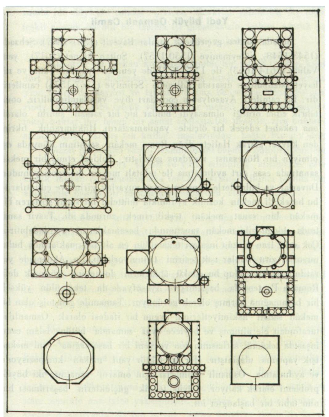 Typological chart of ottoman mosque plans by arseven.