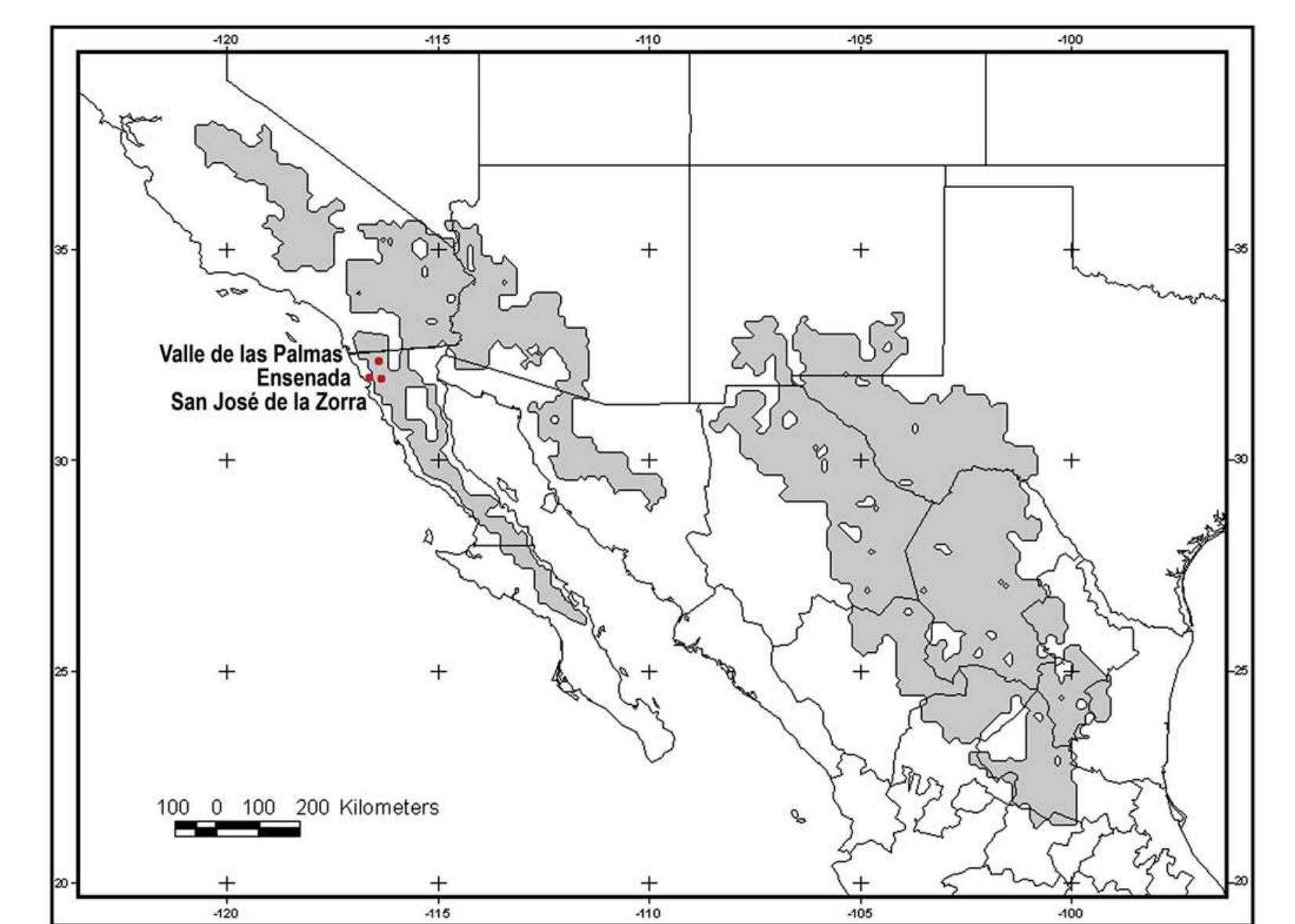 map of mexico showing the location of the three sampling