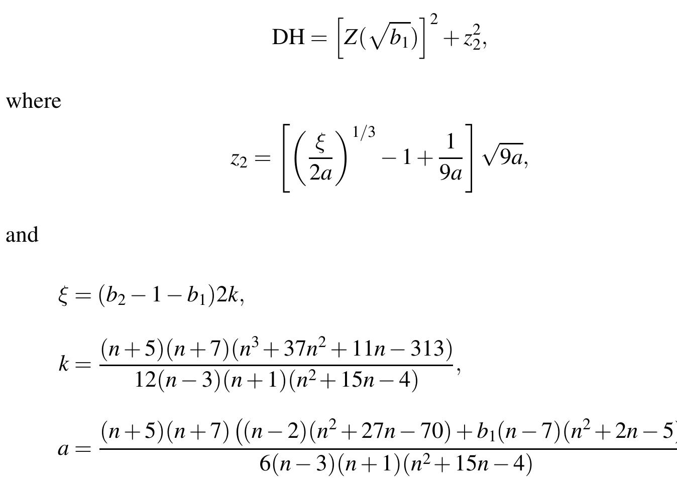 14. transformed skewness and kurtosis statistic by doornik