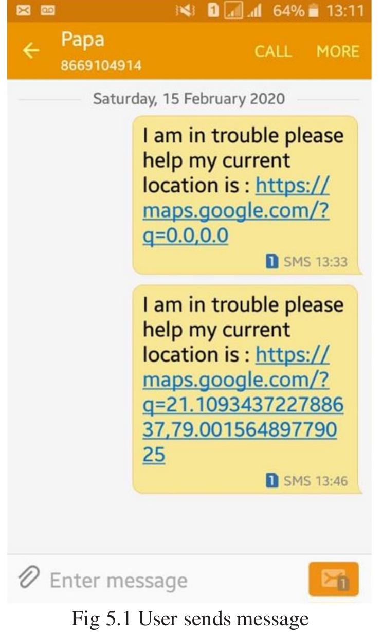 Below image depicts the screenshot of message that user will