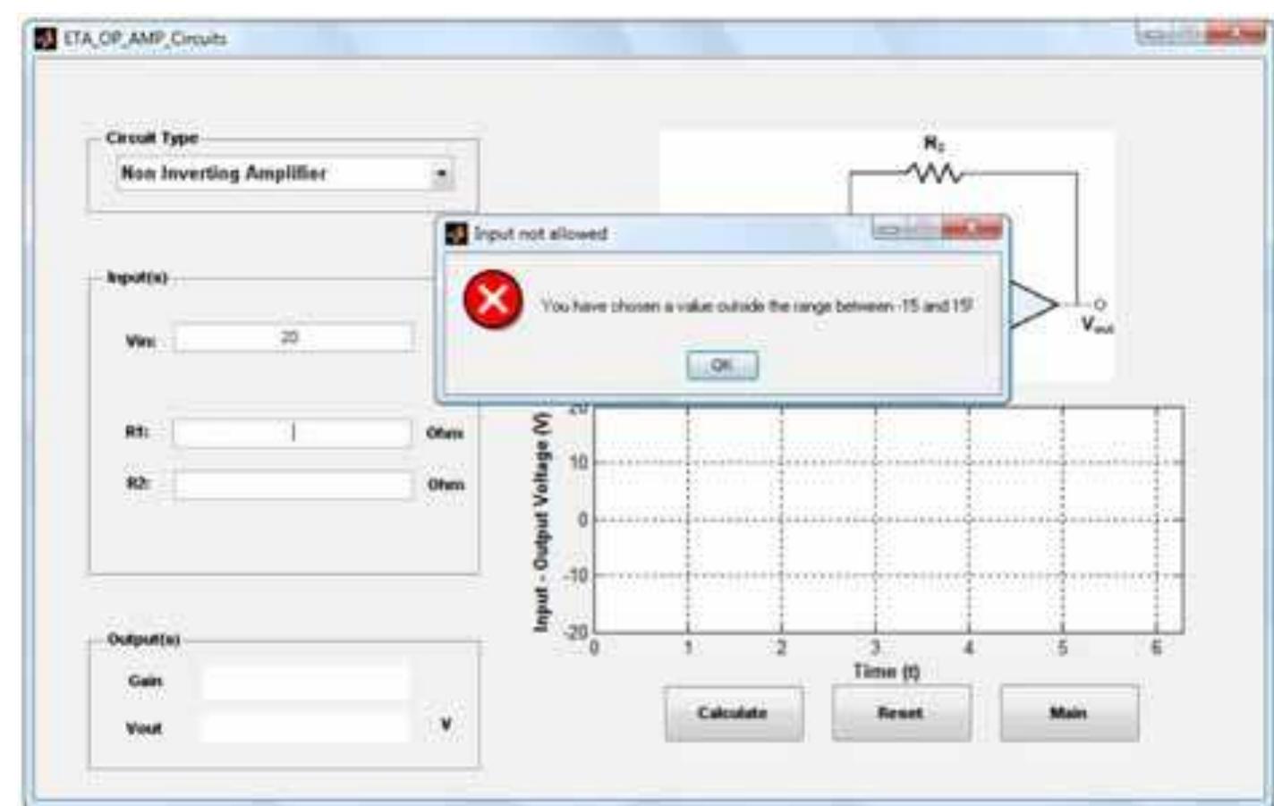 The input is out of the range error message