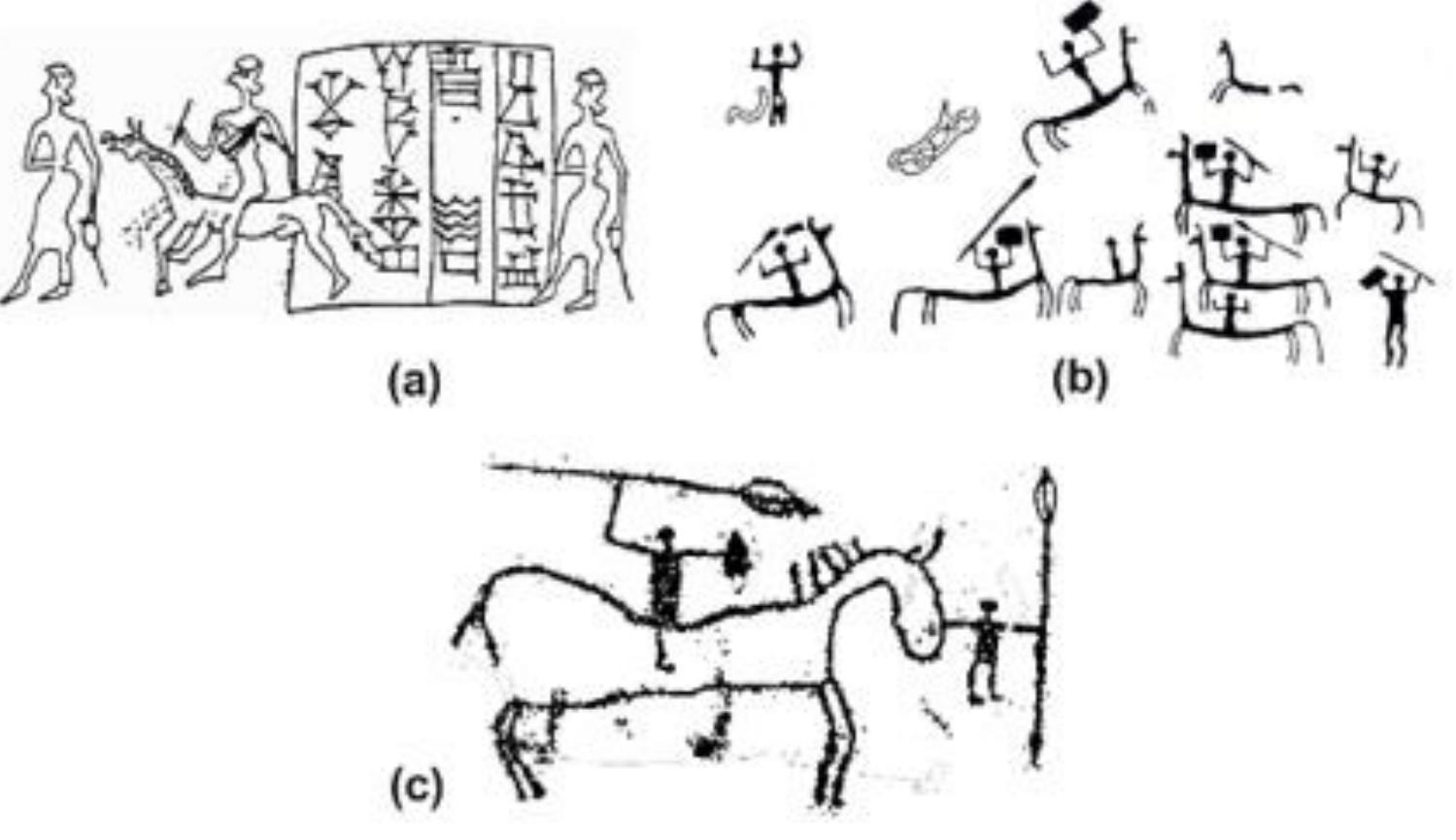 Riders without any tack from (a) the seal of abbakalla, ur
