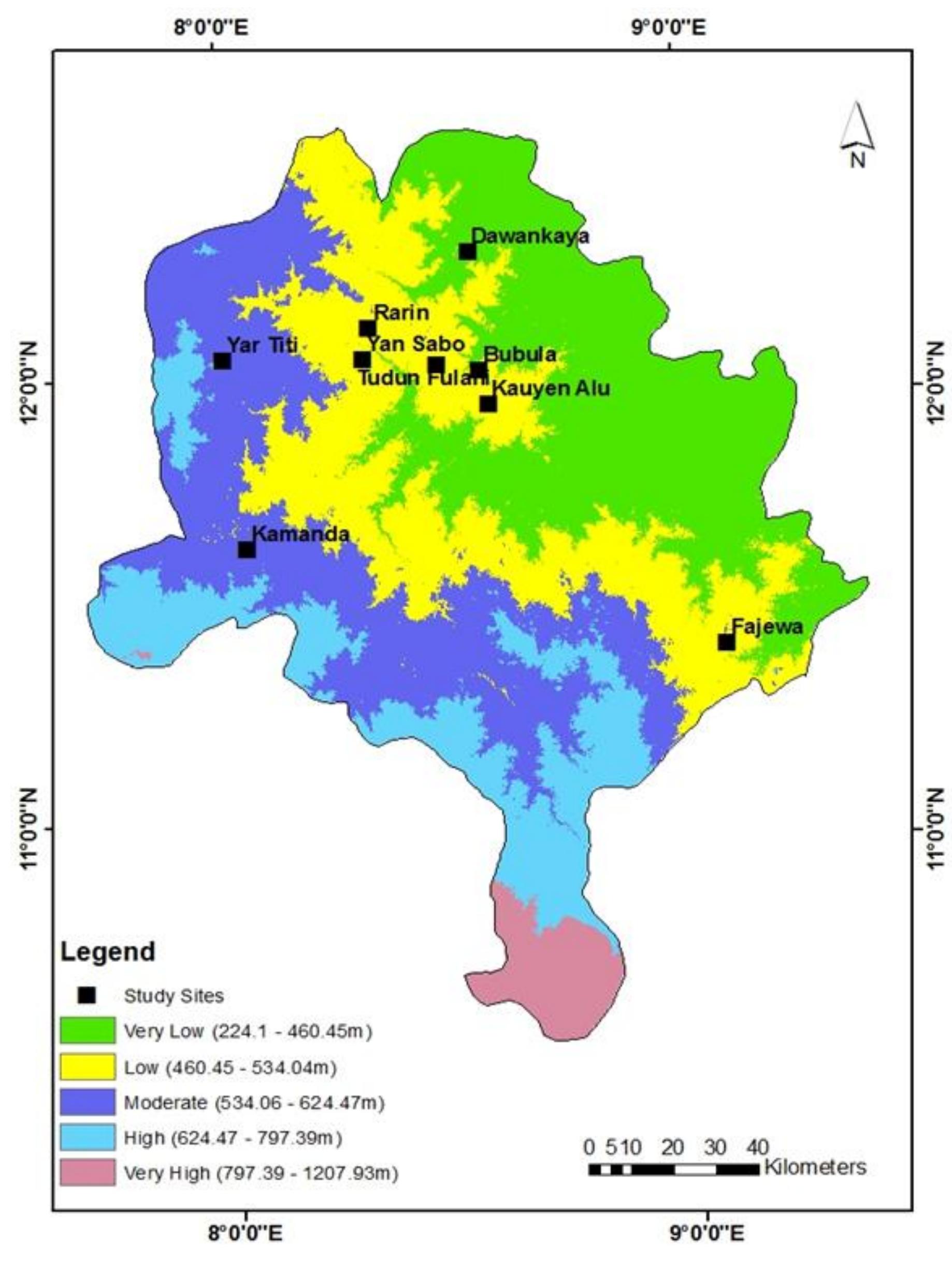 Figure 9 - GIS –BASED MAPPING OF EROSION AND WATERSHED SITES