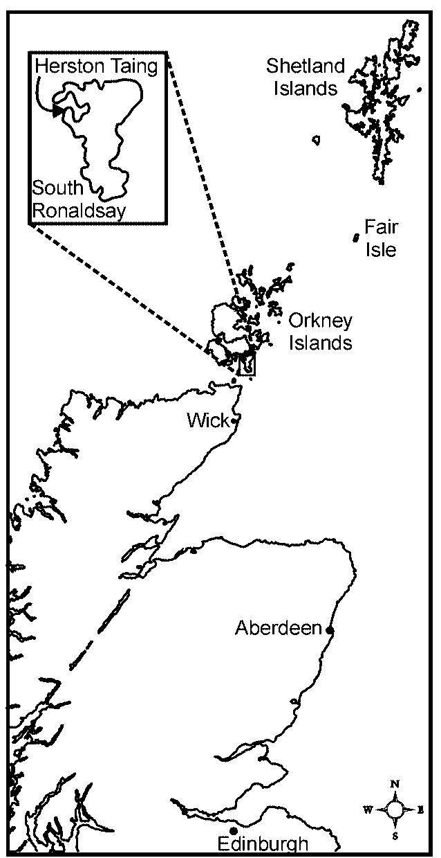 Map of northeastern scotland showing orkney islands, south