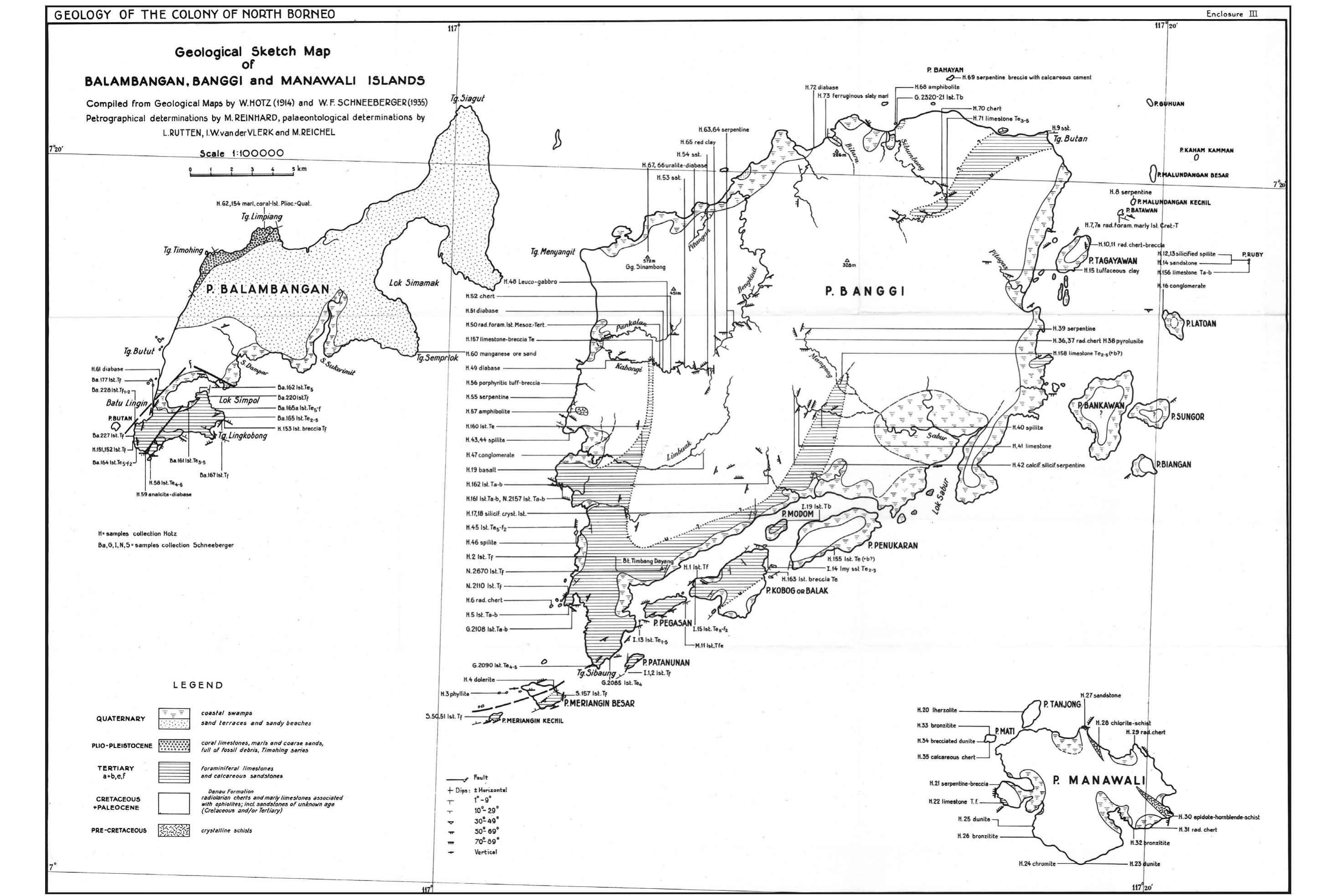 Geological sketch-map of balambangan, banggi and manawali