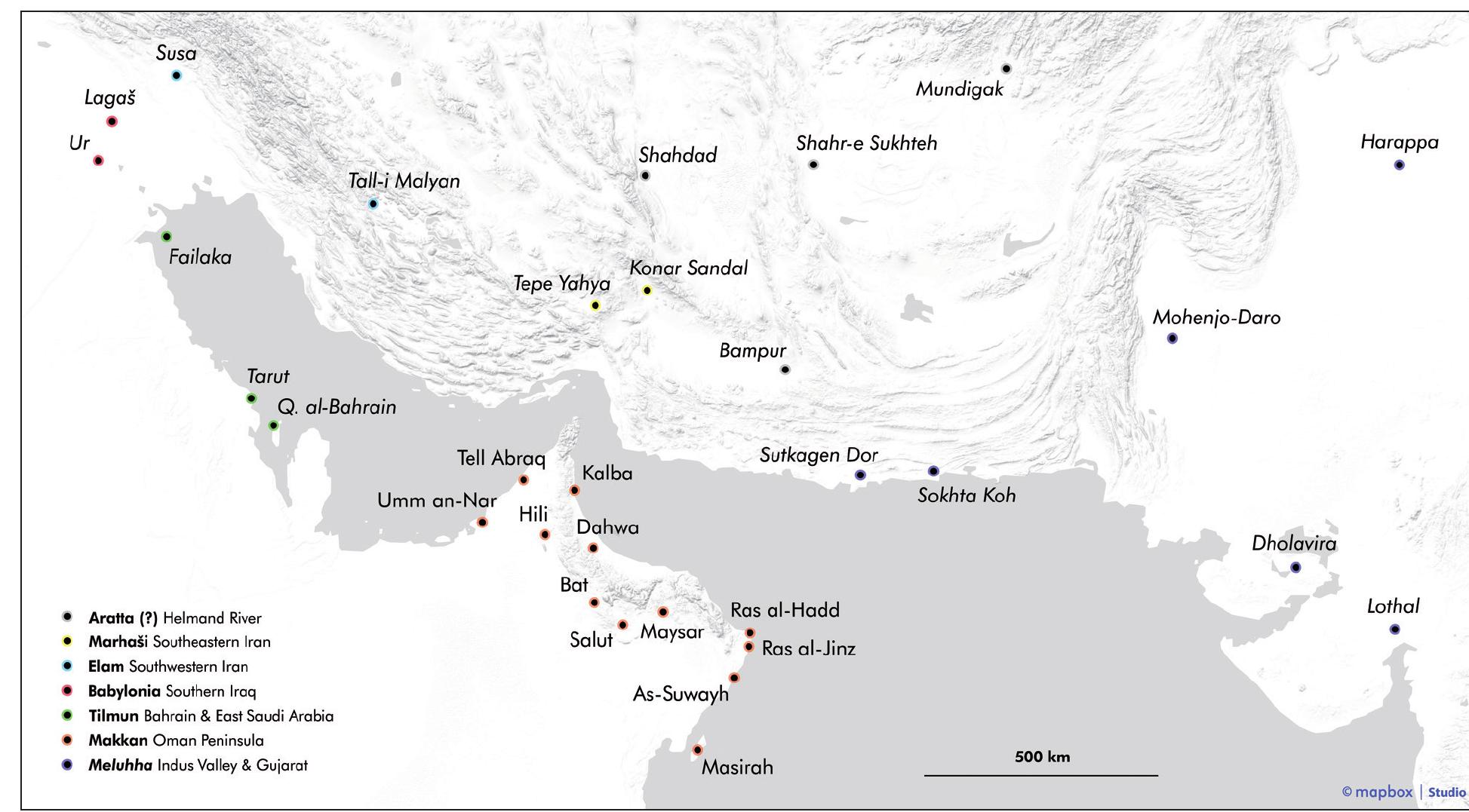Map of middle asia and adjacent regions showing the major
