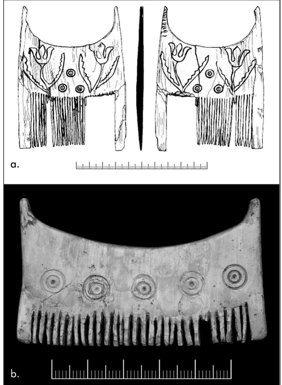 Ivory objects: (a) comb in ivory of asian el- ephant