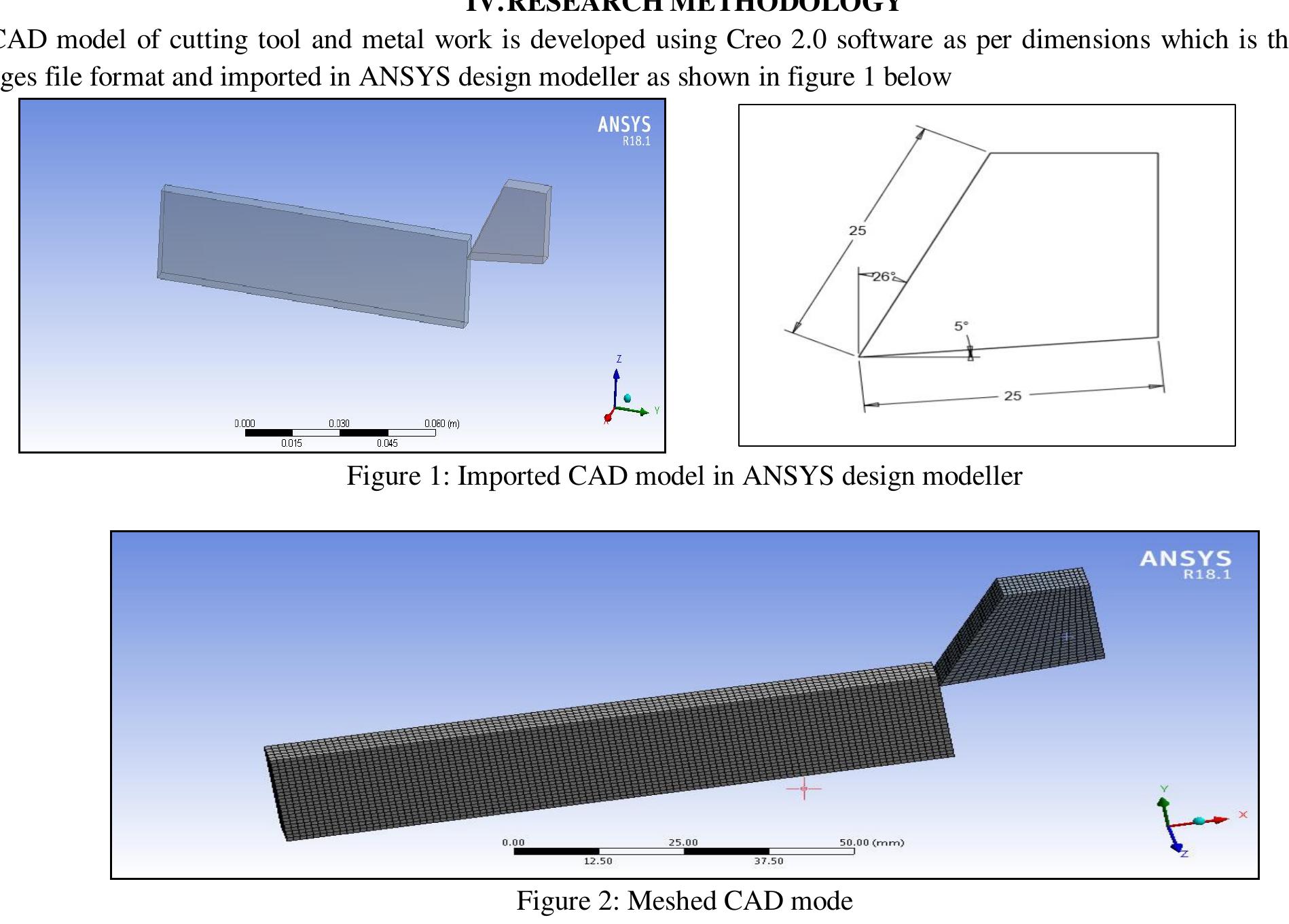 The cad model is meshed using brick elements and fine sizing
