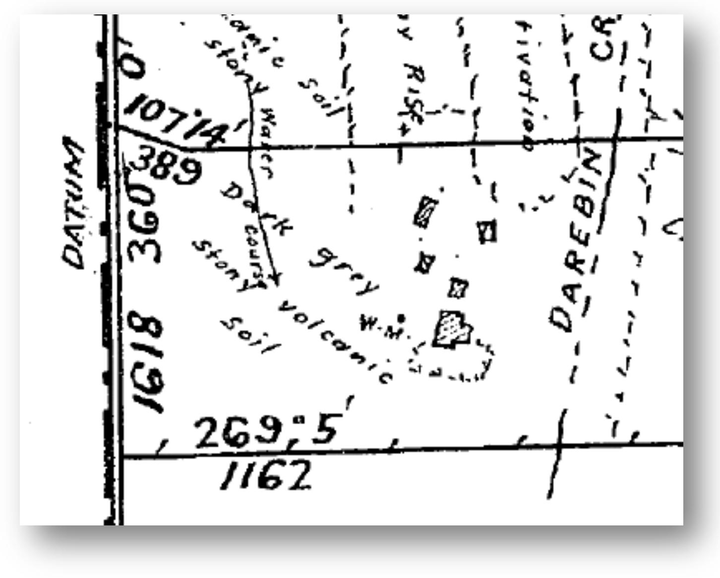 Detail from survey plan 1919 showing timm’s farm complex,
