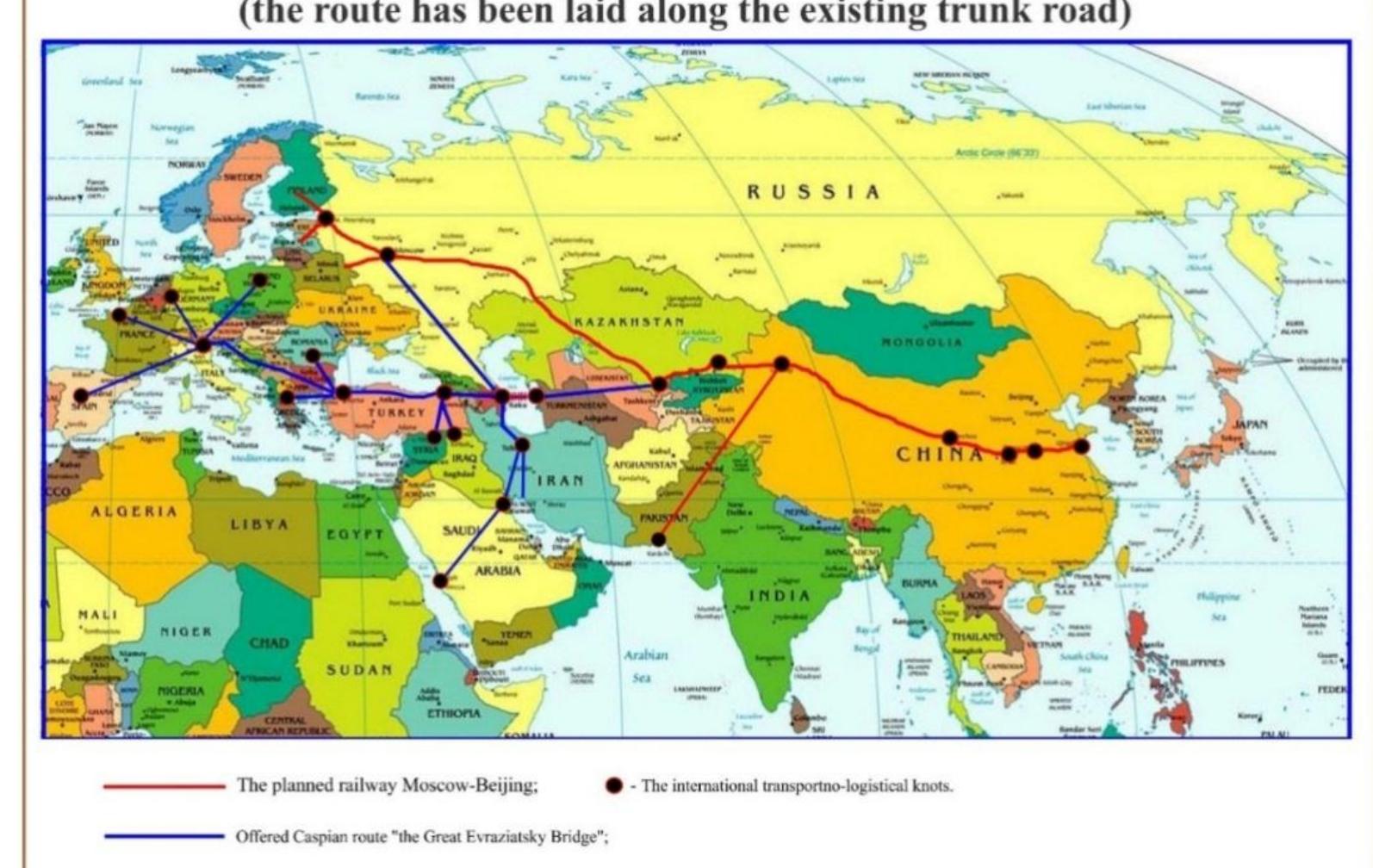 A map of the prospective routes of the gsr in case of