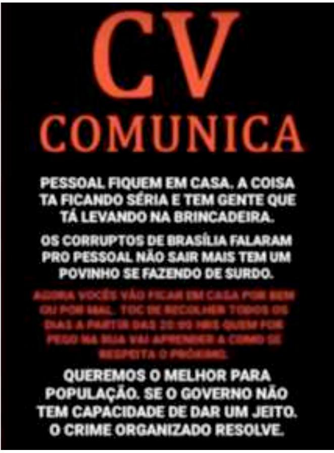 The red command (comando vermelho) flyer originally