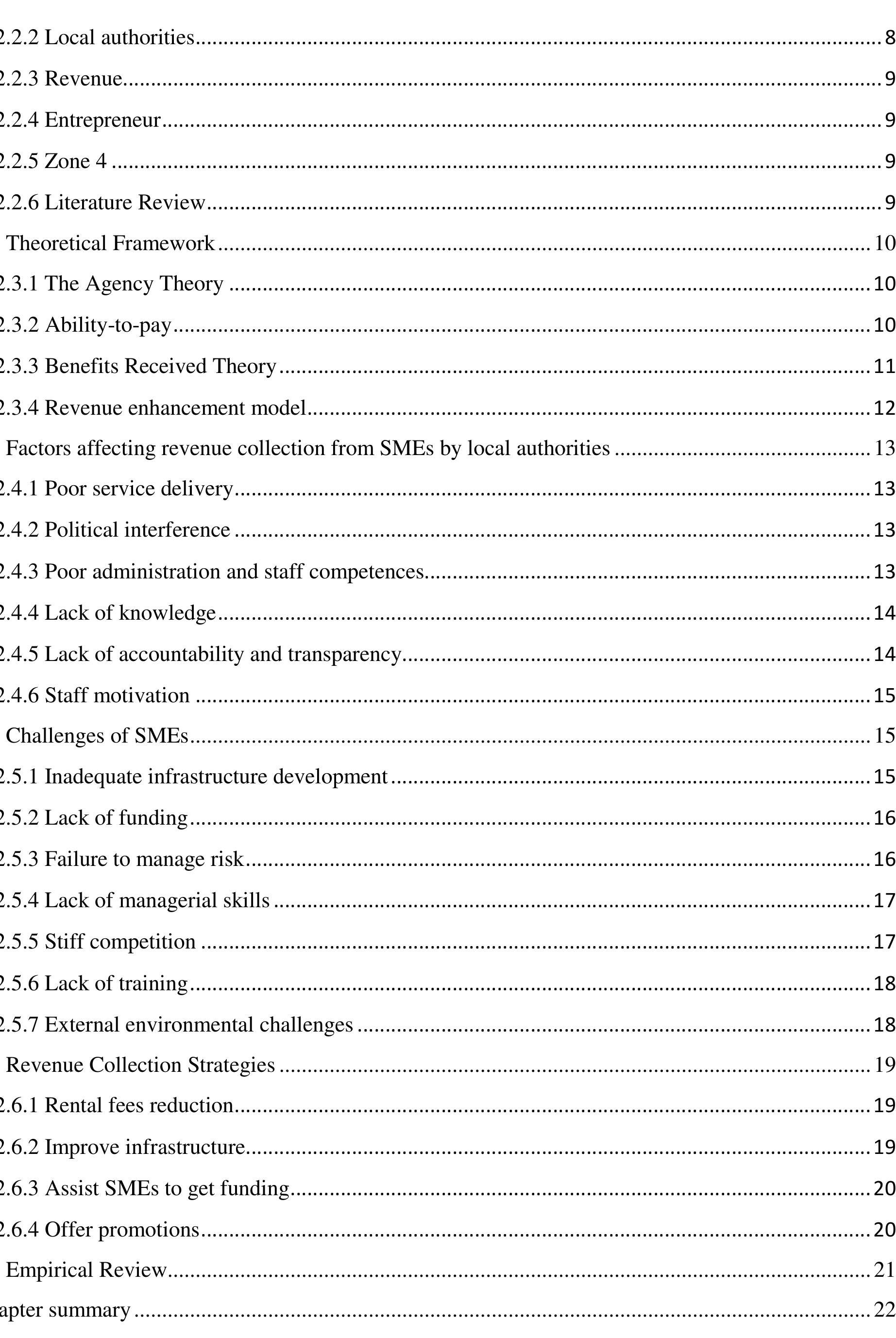 Table 2 - REVENUE COLLECTION RESEARCH PROJECT