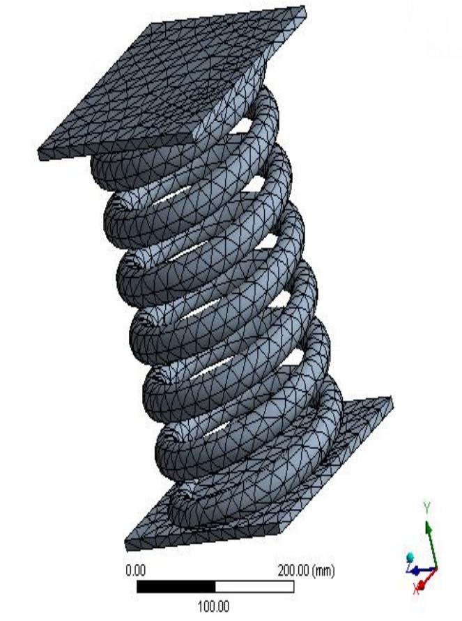 Finite Element Meshing Model Of Primary Helical Spring The