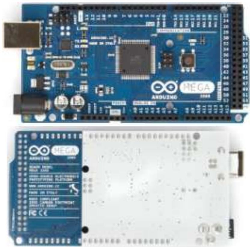 Arduino mega 2560 front and rear sections