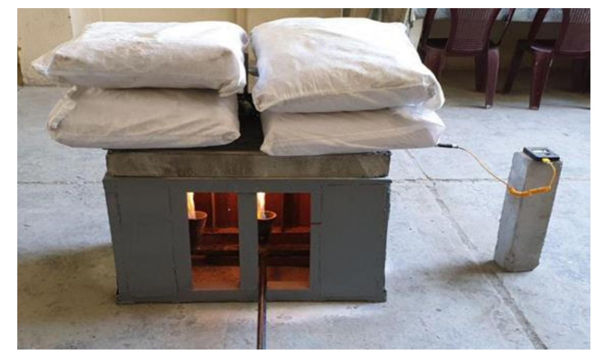 The rc slab specimens were subjected to fire flame by