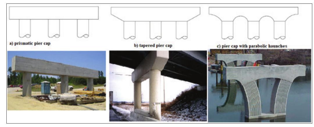 Types of pier caps for multi-column piers (source: