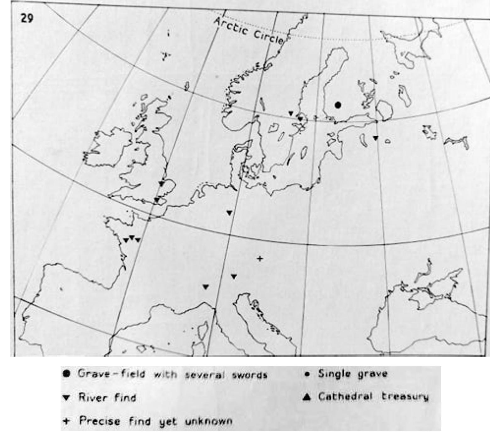 Map of ulfberht swords
