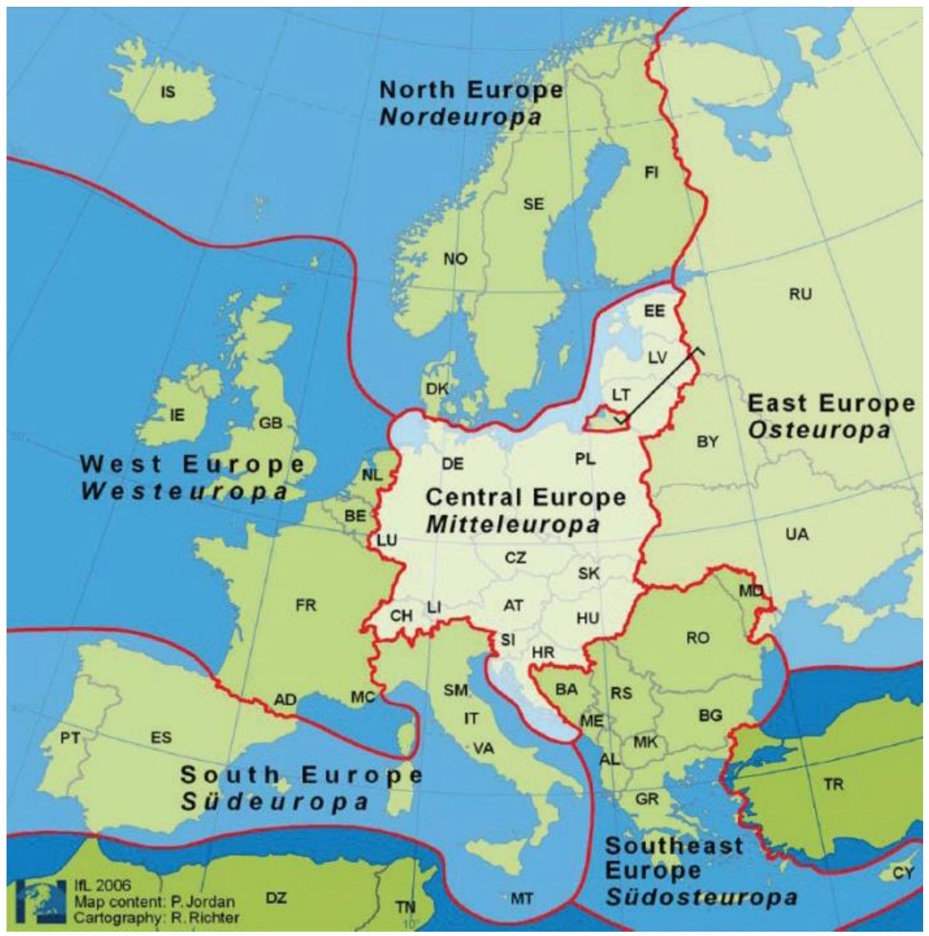 Map 1.2: european macro regions separated according to the