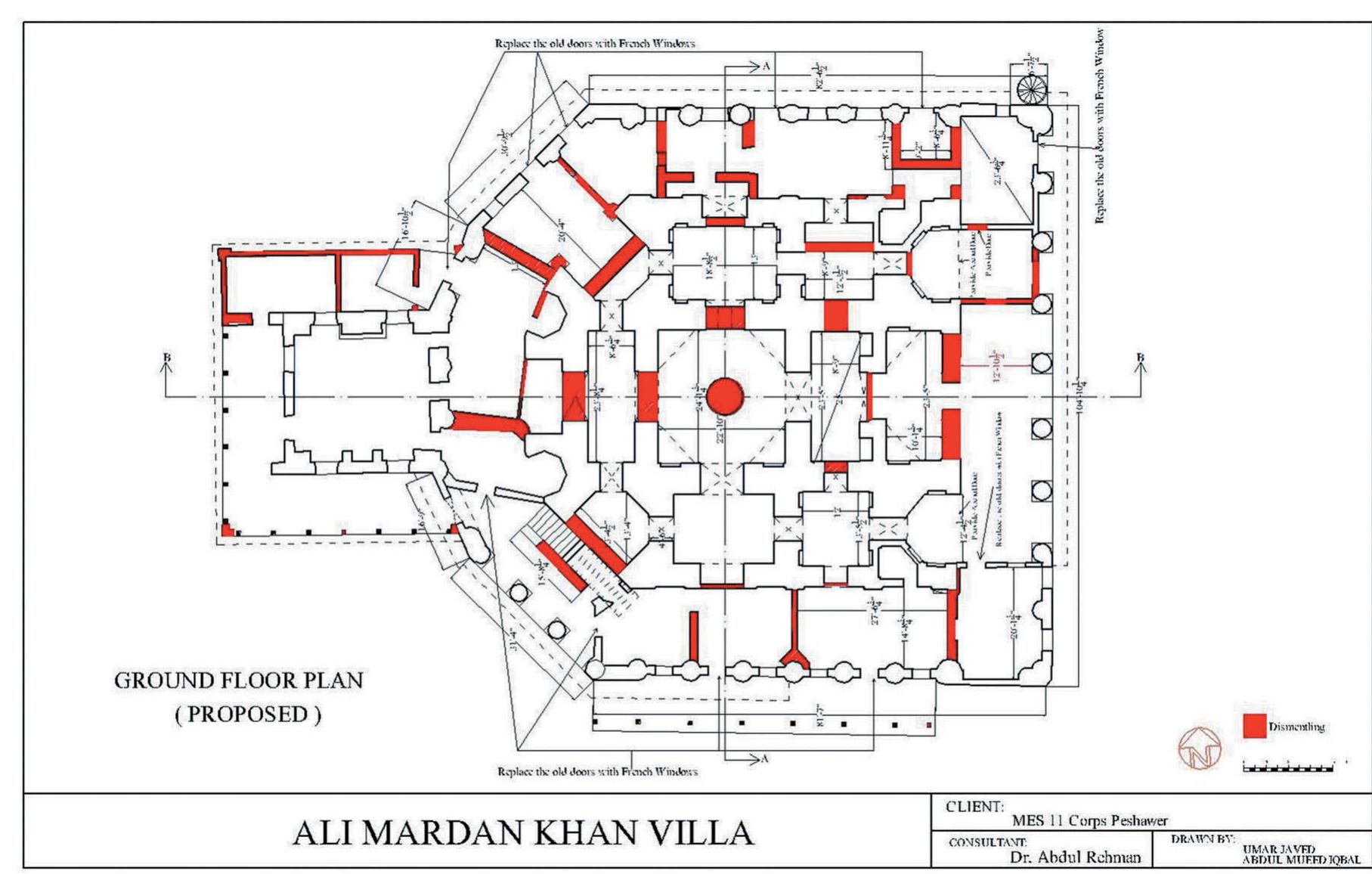 4. plan showing british period additions around ali mardan
