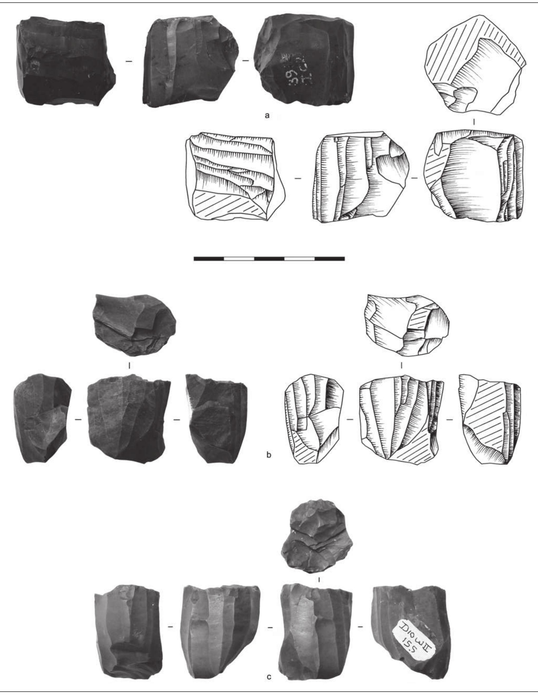 Anangula site: a—c, microblade cores. anangula—a major