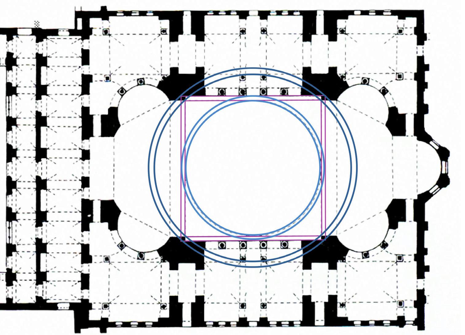 istanbul, ayasofya miisesi (hagia sophia), plan, showing