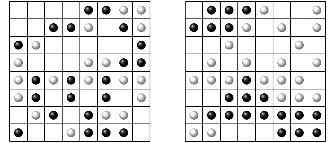 The schelling model of segregation. the left hand side shows