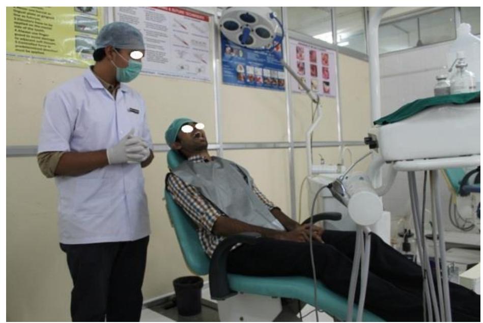 A]: chair position for maxillary extractions. patient’s head