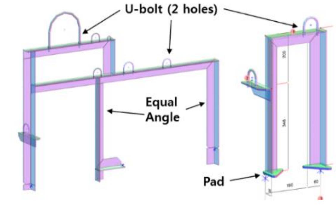 Typical structures of pipe support