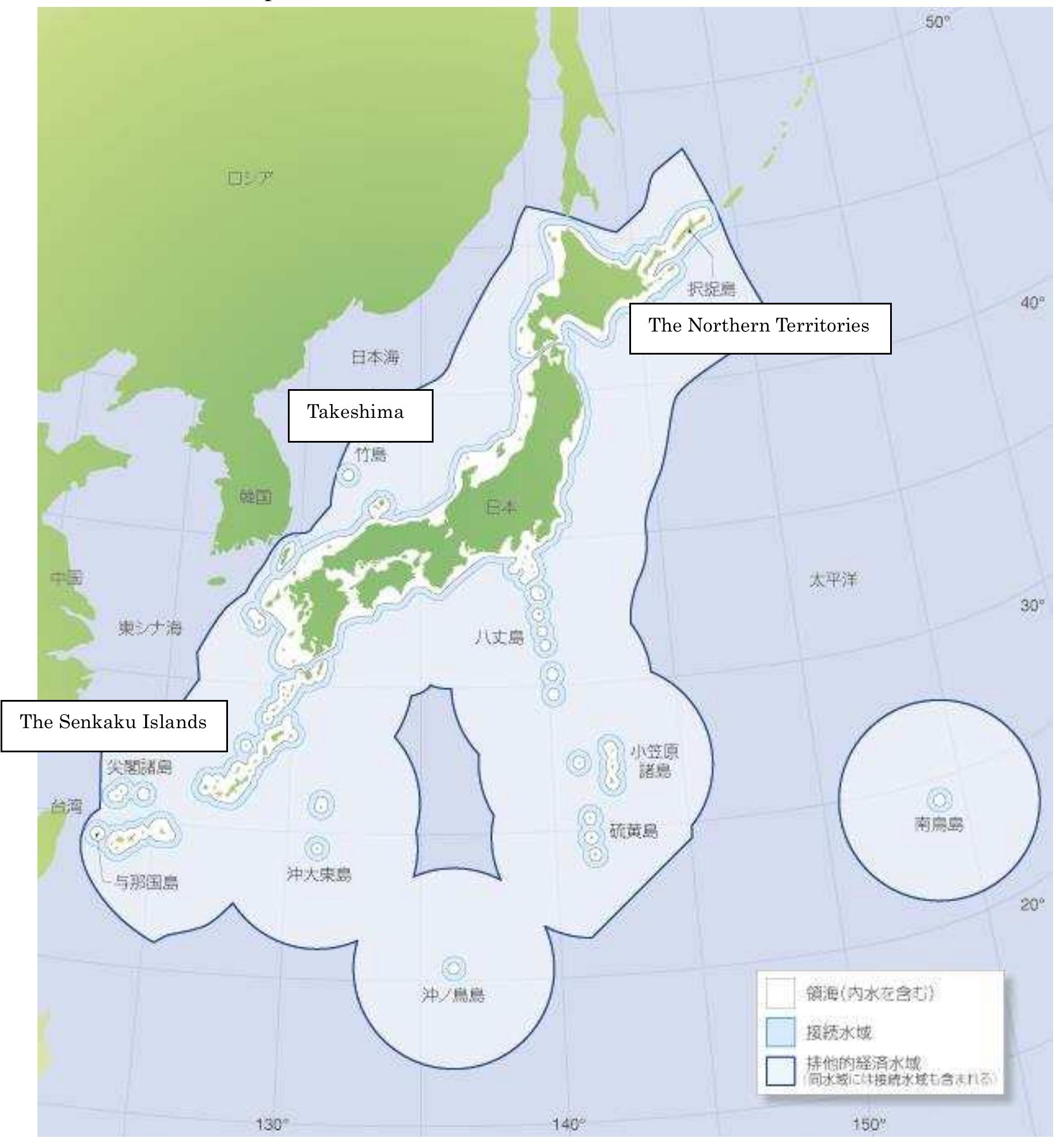 Location map of the senkaku islands, takeshima and the