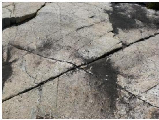 The above image shows a geological fracture. water moves