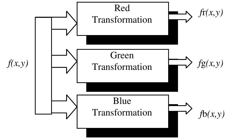 Functional block diagram for pseudo color image processing