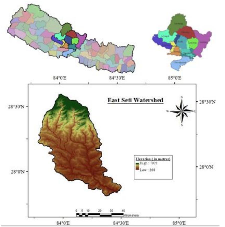 (a) map of nepal with all the districts (top left) (b)