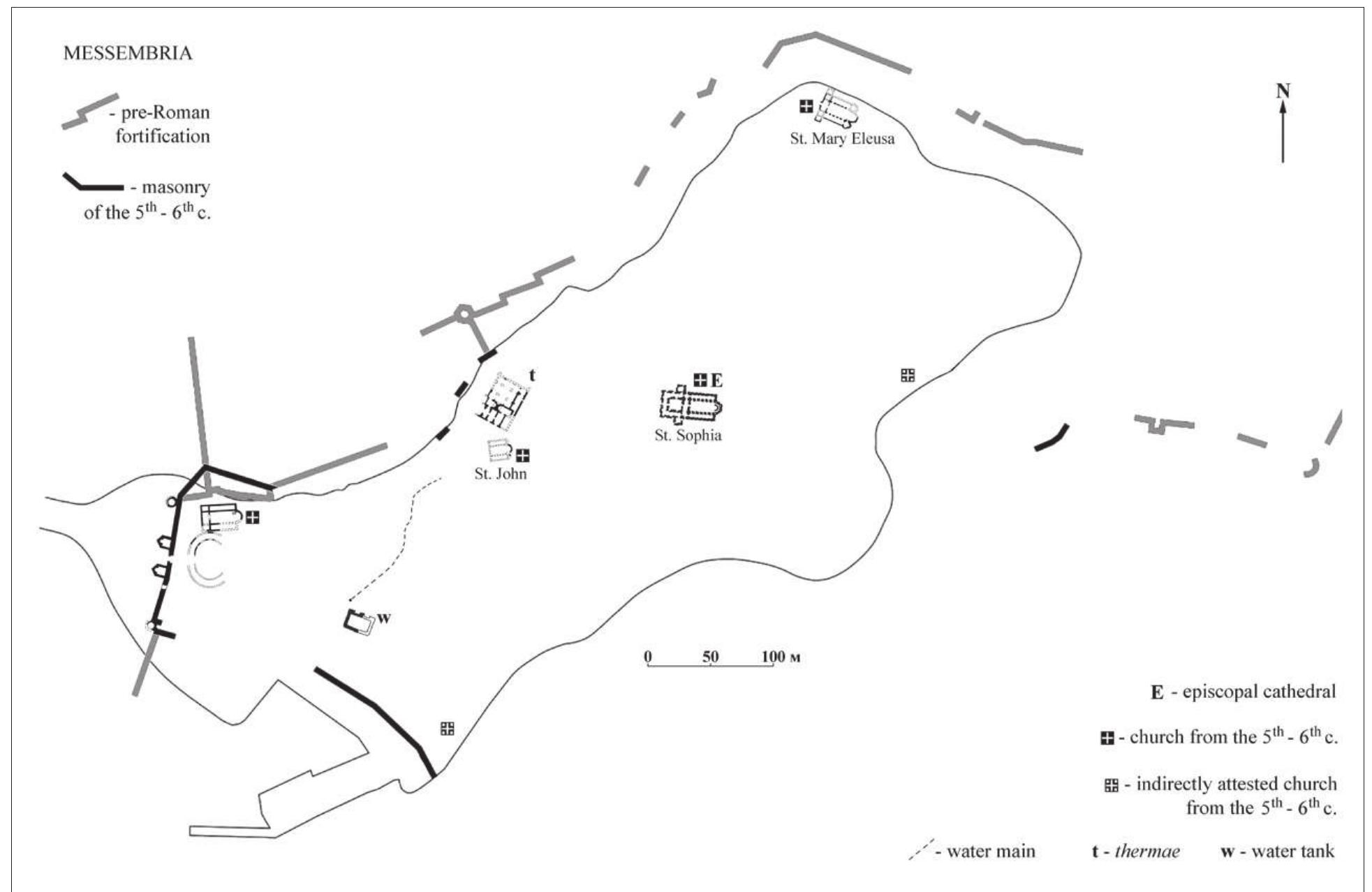 The main monuments of early byzantine messembria (after