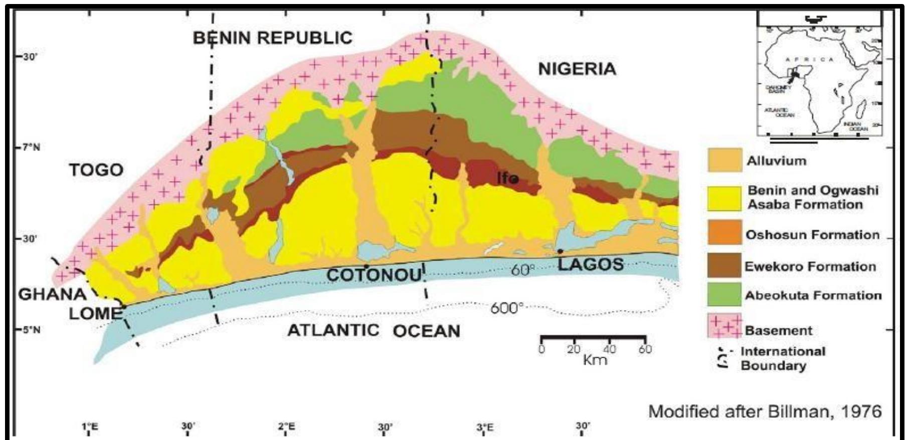 Geological map of the eastern dahomey basin, (modified from