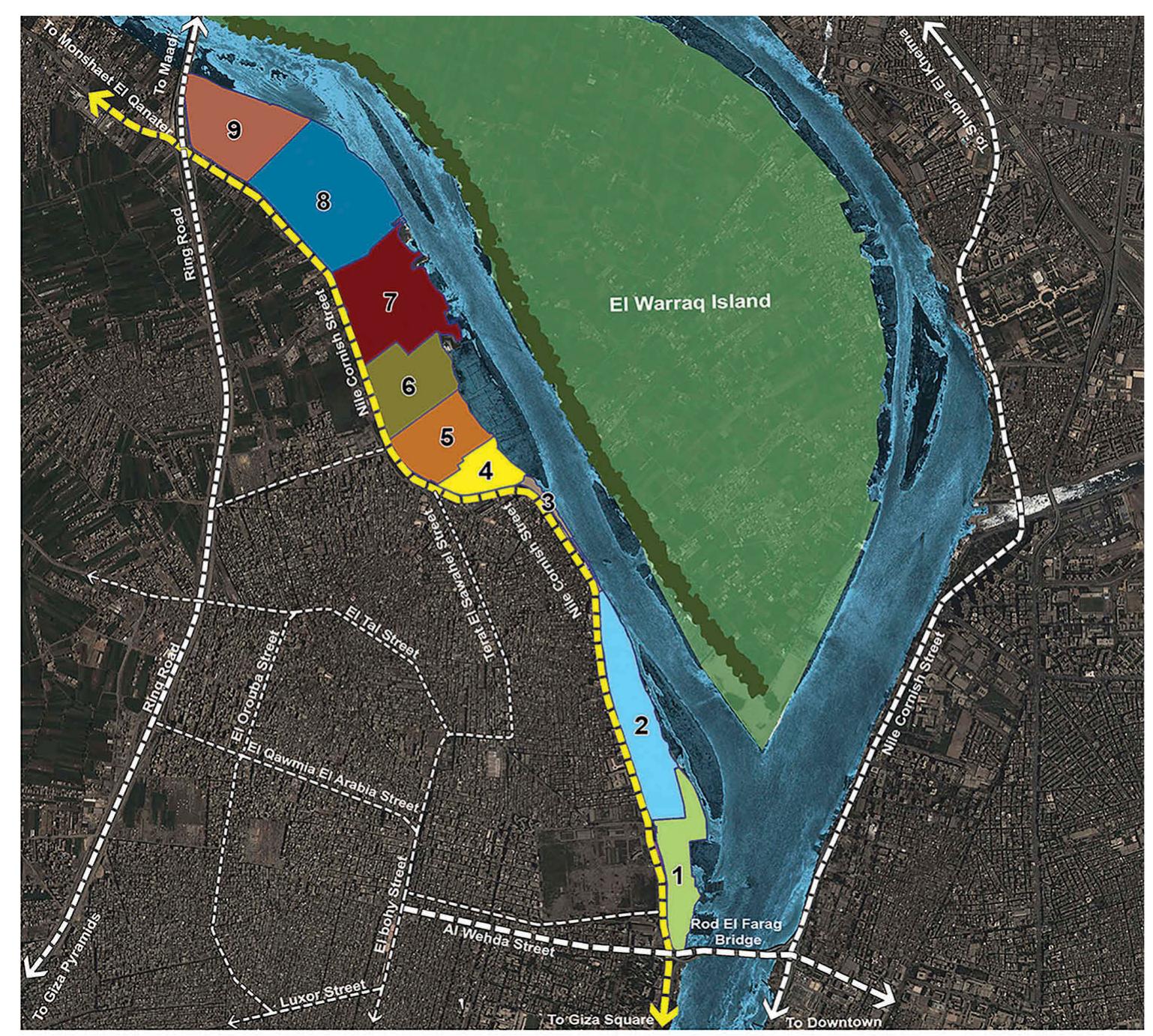 Map showing the nine homogenous sectors that were spatially
