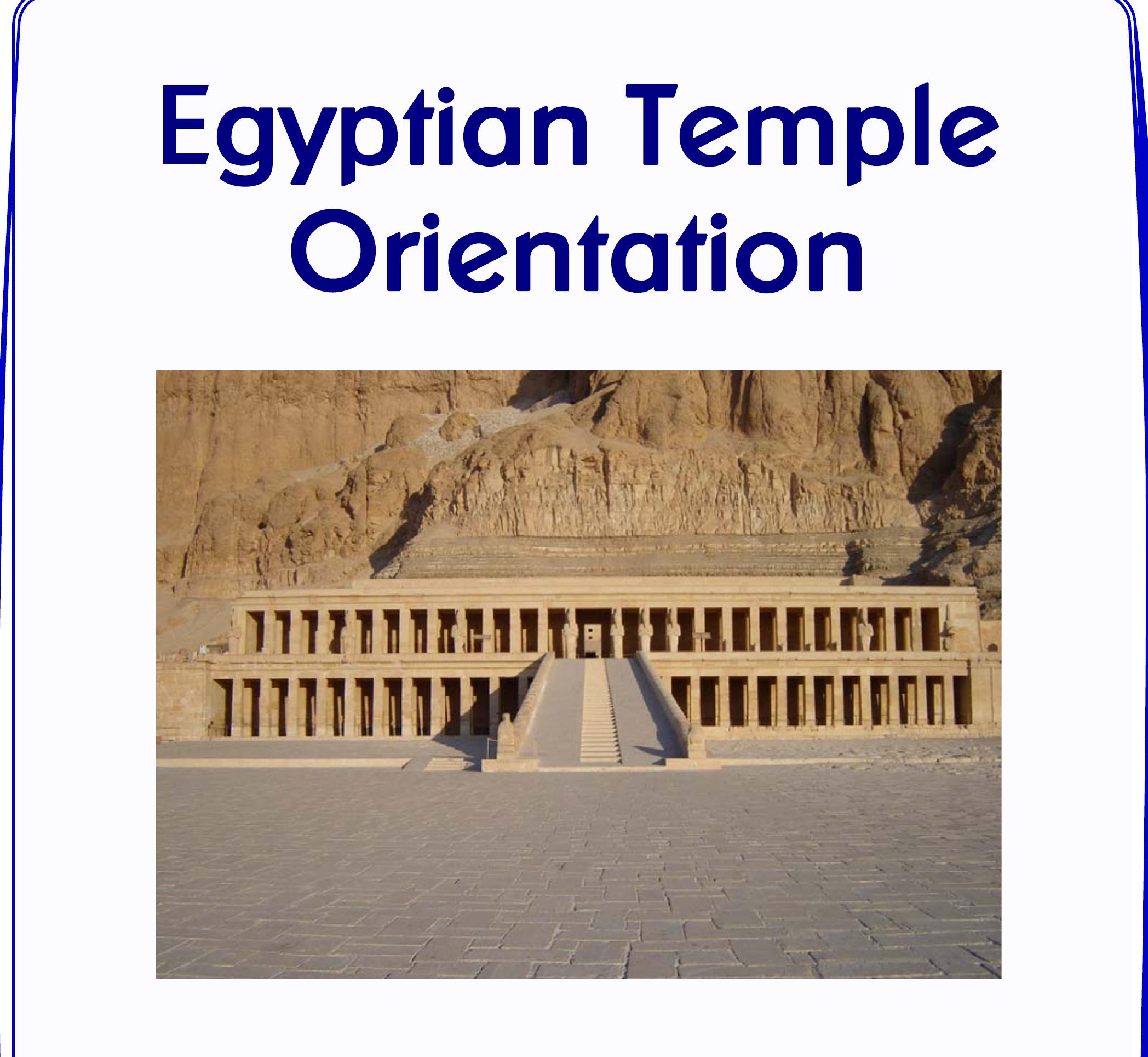 Astronomical alignments in the temples of egypt